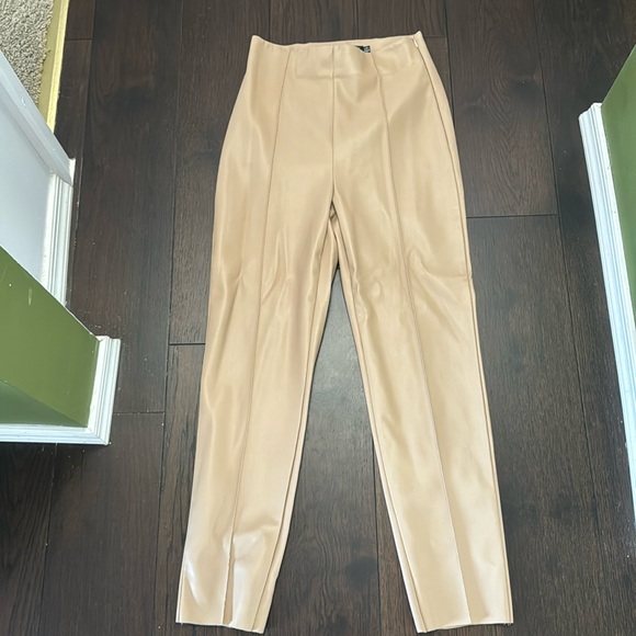 Missguided | Pants & Jumpsuits | Misguided Tan Leather Pants | Poshmark